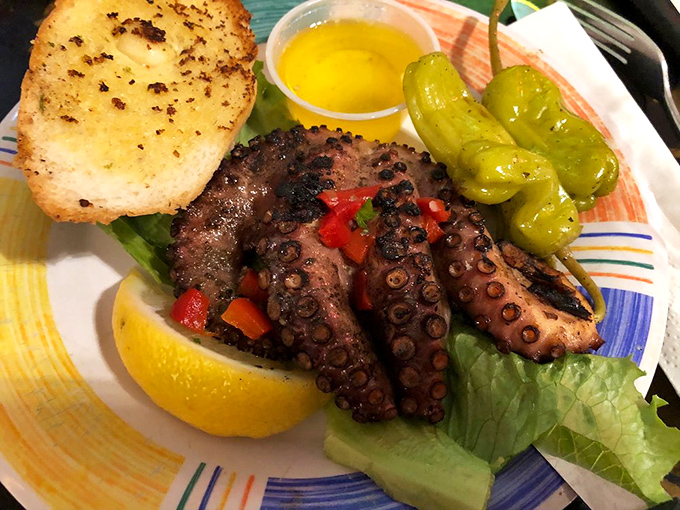 Grilled octopus that would make any Mediterranean grandmother nod with approval &ndash; tender, charred, and absolutely divine.