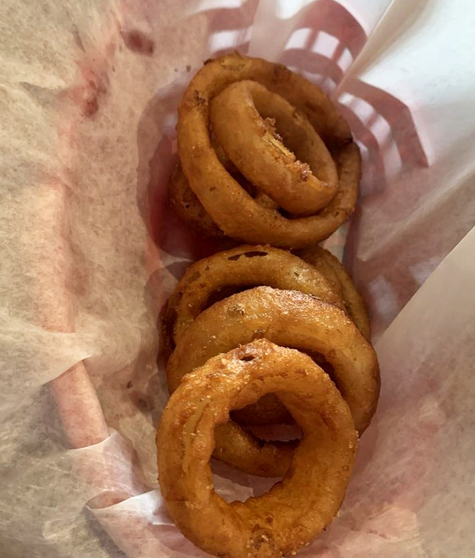 Golden rings of happiness that make you wonder why vegetables taste so much better after a hot oil bath.