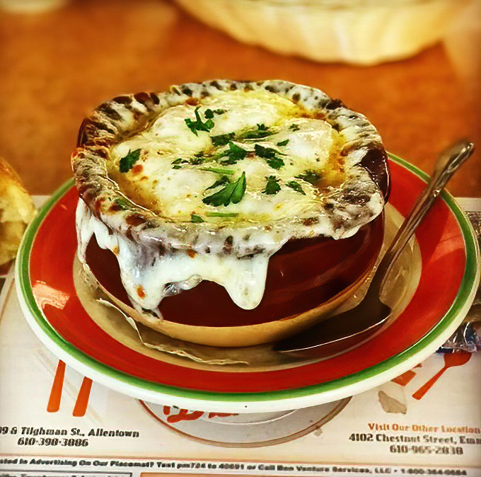 When winter blues hit Pennsylvania, this bubbling French onion soup &ndash; with its crown of melted cheese &ndash; is the cure nobody's grandmother warned you about.