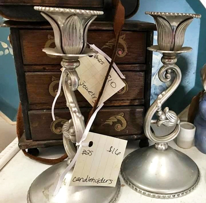 Elegant silver candlesticks that have likely witnessed more formal dinners than most of us have had pizza deliveries. Priced to make your dining table instantly sophisticated.