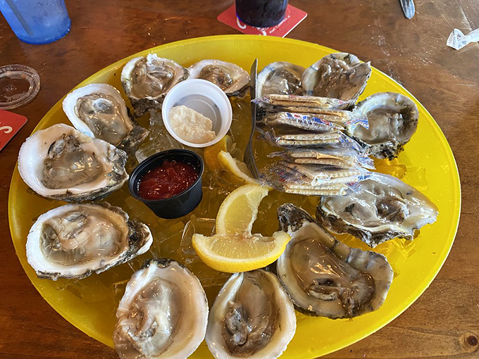 These oysters aren't just served, they're presented – a briny celebration of the sea that needs nothing more than a squeeze of lemon.