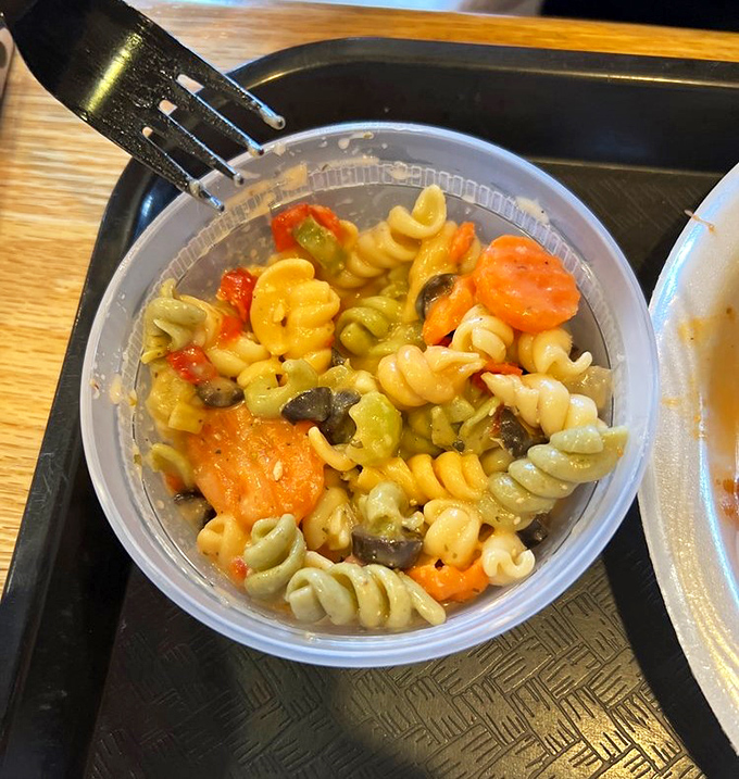 This colorful pasta salad provides the perfect counterpoint to smoky barbecue. Like the supporting actor who secretly steals the show.