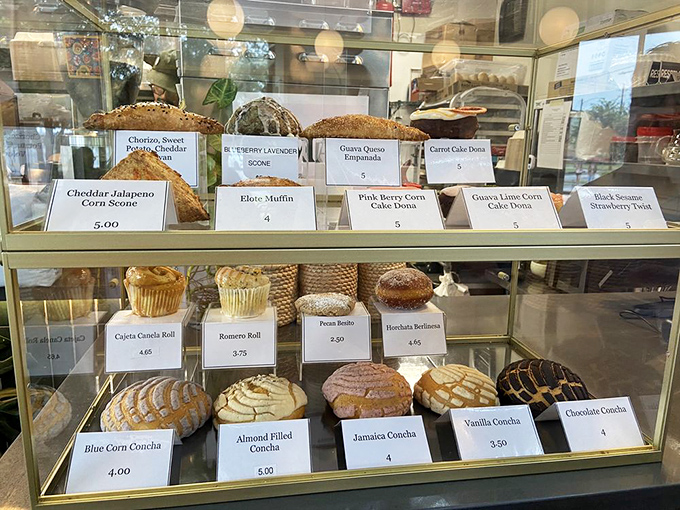 Pastry case that would make your diet New Year's resolution wave a white flag. Resistance is futile when faced with this much buttery perfection.