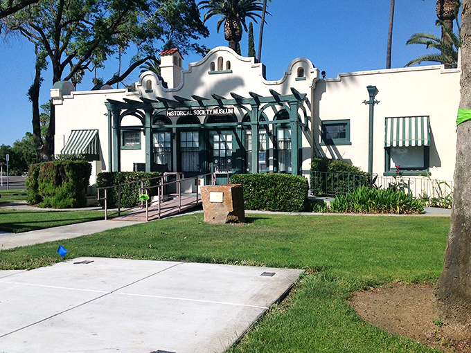 The Historical Society Museum stands as Patterson's elegant time capsule, looking like it wandered off a Spanish mission postcard.