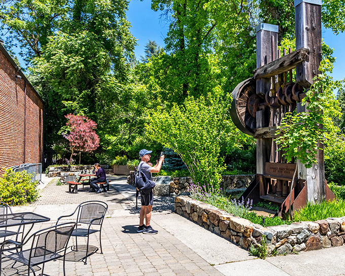 The Pelton Water Wheel stands as a rustic monument to ingenuity, drawing curious visitors to marvel at yesterday's technology in today's world.