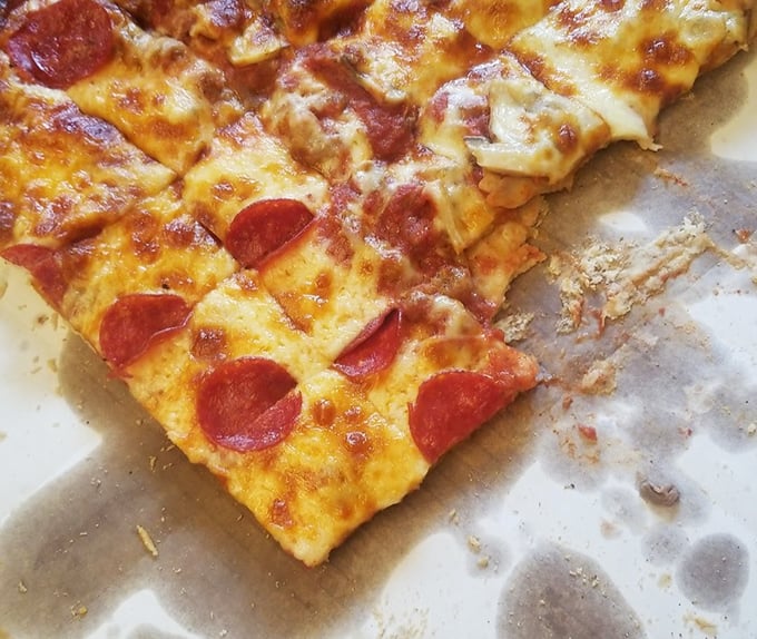 Pepperoni pizza perfection &ndash; where each slice achieves that magical balance between crispy, chewy, saucy, and cheesy that pizza dreams are made of.