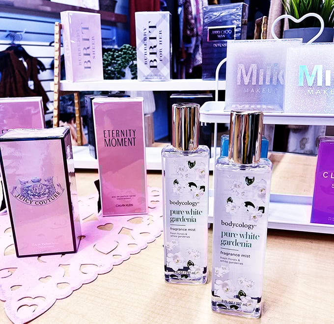 Fragrance counter that rivals department stores, minus the aggressive spritzers. Scent memories waiting to happen without the luxury markup.