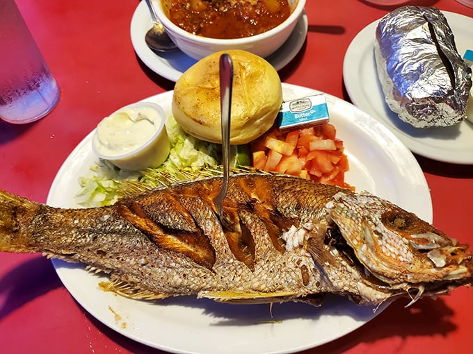 A whole fish that stares back at you saying, "Yes, I'm delicious and I know it." The ultimate Keys seafood experience, head to tail.