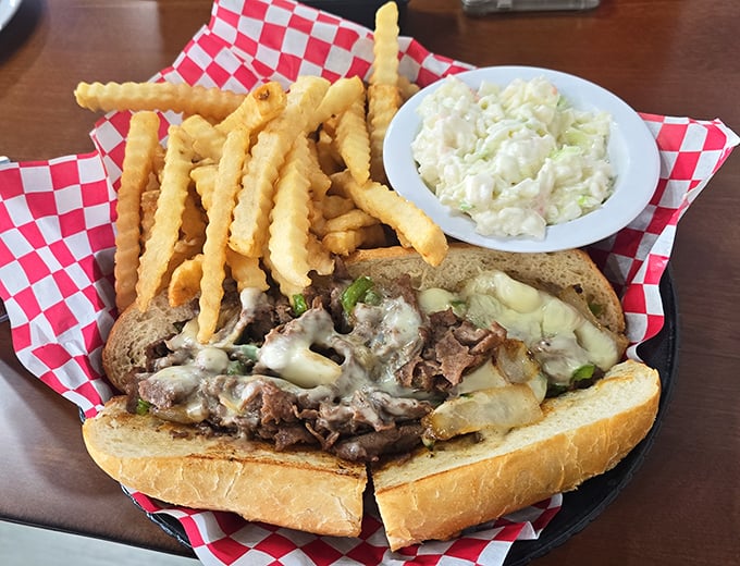 This Philly cheesesteak doesn't need Philadelphia's approval&mdash;the melty cheese and tender meat create a sandwich worth crossing state lines for.