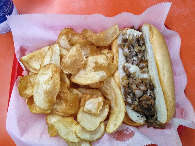 The Philly cheesesteak and chips&mdash;proof that sometimes the simplest pleasures are the most satisfying. No passport required for this Philadelphia vacation.