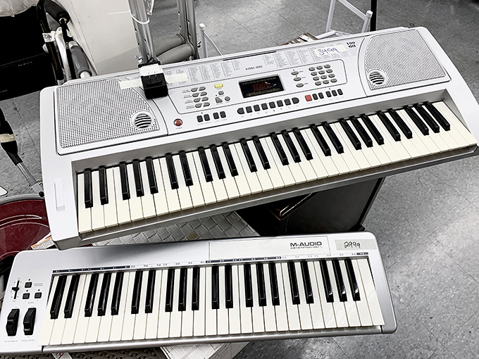 Musical instruments that still have songs to sing. These keyboards await new fingers to bring them back to life, like vintage recipes rediscovered.