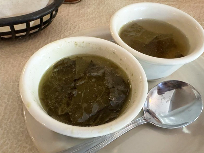 Pot likker—the magical elixir left behind after cooking greens—liquid gold that Southern grandmothers have been treasuring for generations.