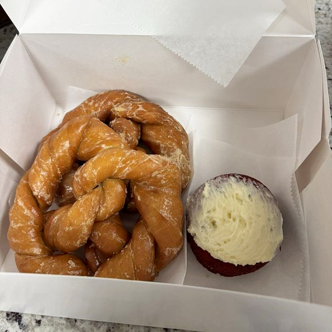 The pretzel donut&mdash;twisted perfection that bridges the gap between ballpark snack and breakfast indulgence with golden, glazed brilliance.