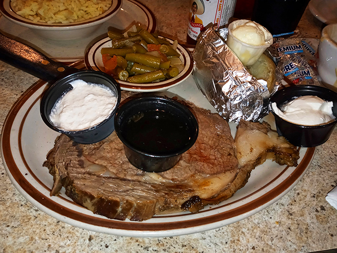 Prime rib so tender it practically surrenders to your fork. With horseradish sauce and au jus standing by, this is beef at its most magnificent.