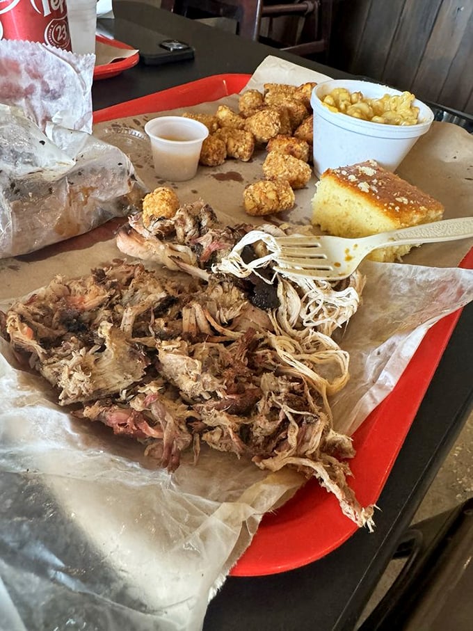 Mountains of pulled pork that could make a vegetarian reconsider their life choices, at least temporarily.