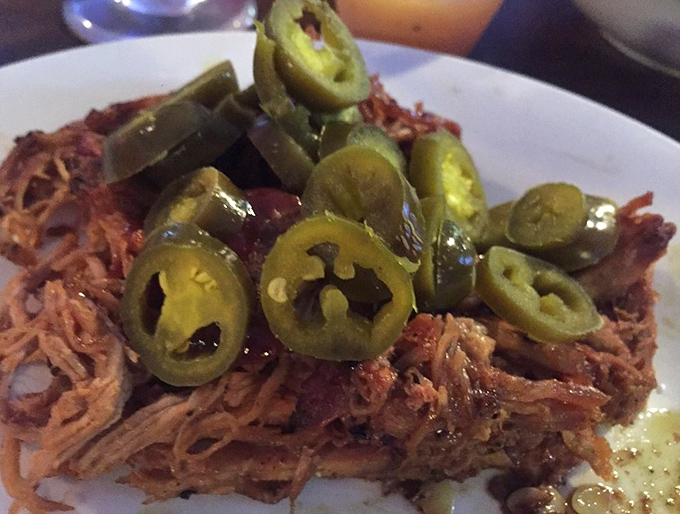 Pulled pork topped with jalape&ntilde;os&mdash;a spicy crown for the king of barbecue meats. Each strand tells a story of patient smoking and tender care.