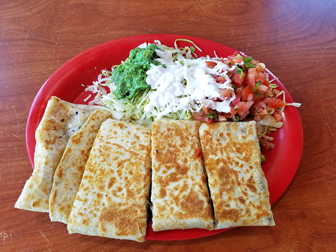 A quesadilla that doesn't need a passport to deliver authentic flavor. That perfectly browned tortilla is hiding treasures worth discovering.