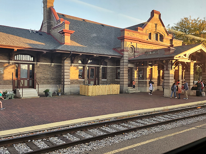 The historic Red Wing Depot stands as a beautiful brick reminder of when train travel was an elegant affair, not a sardine-can experience.