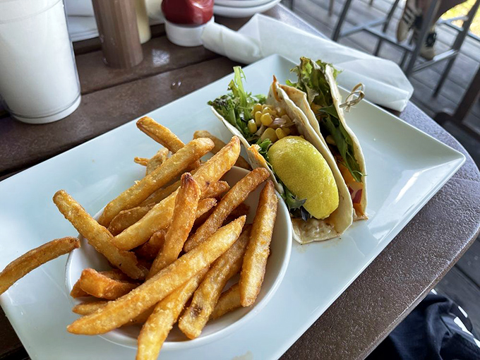 Tacos that tell tales of ocean adventures. These handheld treasures pair perfectly with golden fries and that unmistakable sea breeze soundtrack.