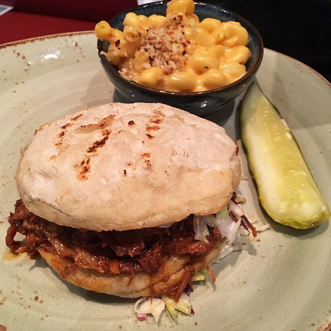 A pulled pork sandwich that doesn't require a change of clothes afterward? That's not just good eating—that's civilized barbecue engineering.