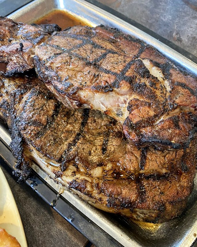 Ribeyes with grill marks so perfect they could be framed. That sear isn't just cooking; it's meat artistry at its finest.