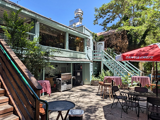 Sabrina's outdoor dining area proves that sometimes the best restaurant ceiling is simply the sky, and the best ambiance is mountain air.