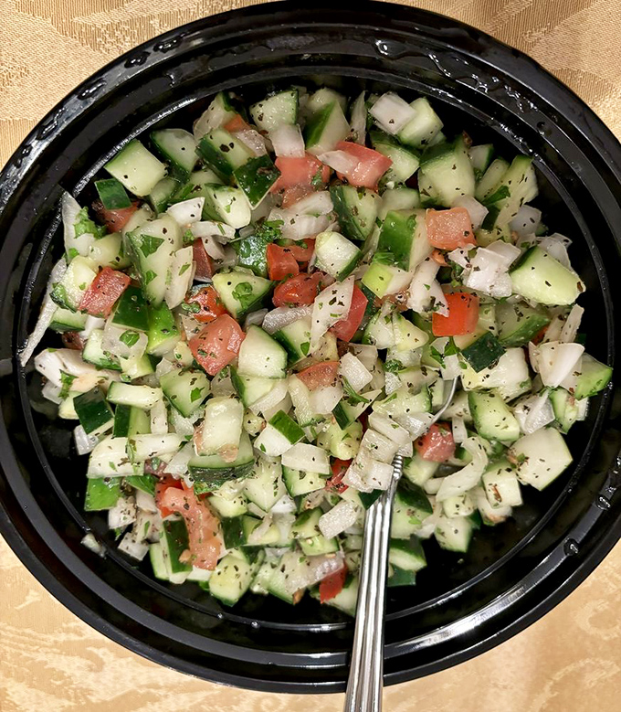 A symphony of cucumber, tomato, and herbs that cleanses the palate between bites of rich kabab. Fresh, bright, and unapologetically simple.