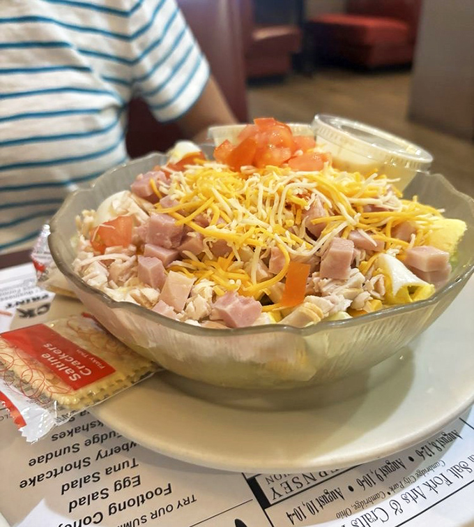 This chef salad isn't just playing the healthy option role&mdash;it's stealing the scene. A colorful cast of ingredients performing delicious harmony in a bowl.