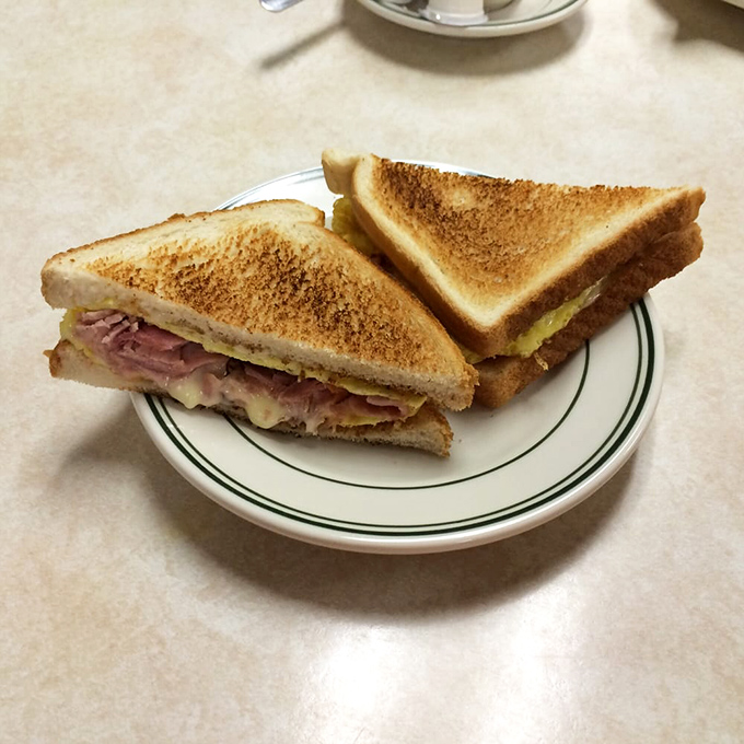 The humble ham sandwich gets its moment in the spotlight. Perfectly toasted bread, generous filling&mdash;proof that classics never go out of style.