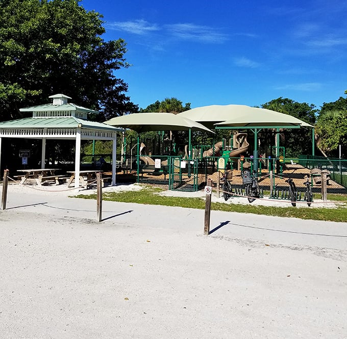 Sanibel Community Park offers family fun without the neon and noise. Old Florida charm with modern playground amenities.