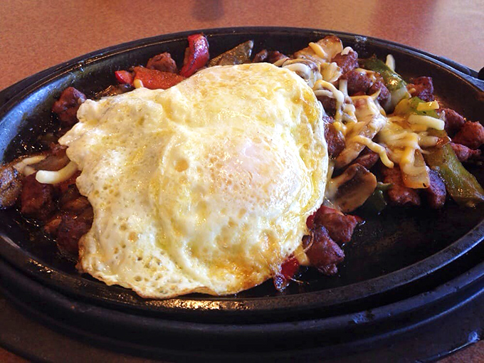 The Santa Fe Skillet sizzles with the kind of morning excitement usually reserved for winning radio contests or finding money in old pants.