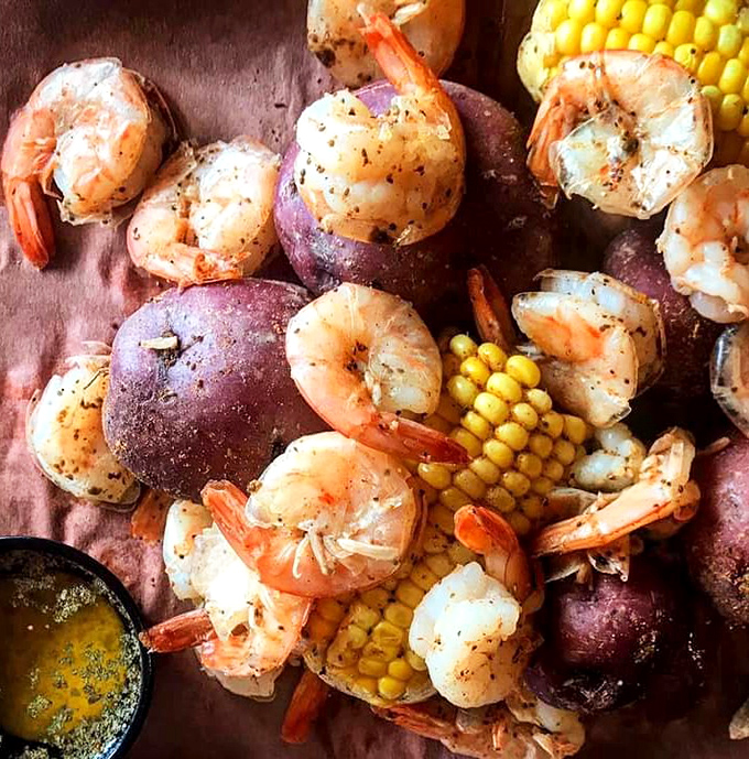 A seafood boil that proves shrimp and corn were meant to party together on your plate.