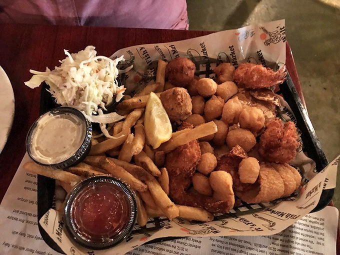 A seafood sampler that looks like Neptune himself arranged it for your personal enjoyment.