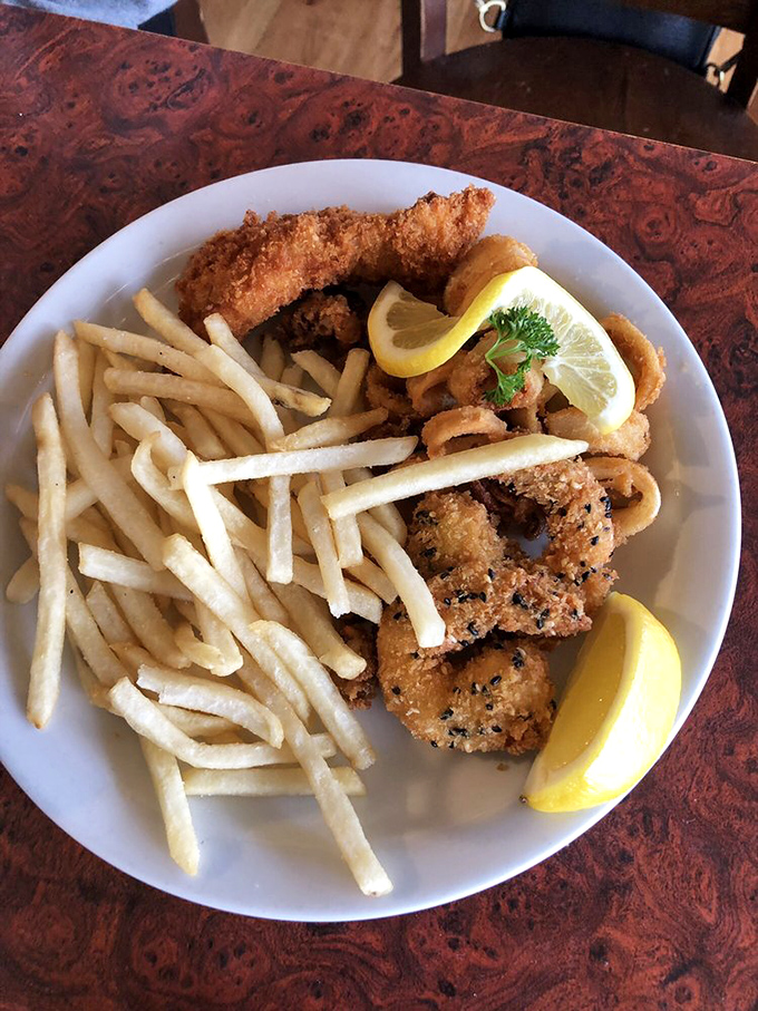 Fried seafood and french fries&mdash;the beach vacation you didn't know your taste buds needed. Just add lemon and abandon all guilt.