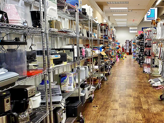 The electronics aisle: where yesterday's must-have gadgets await their second act. That bread maker might finally fulfill its destiny!