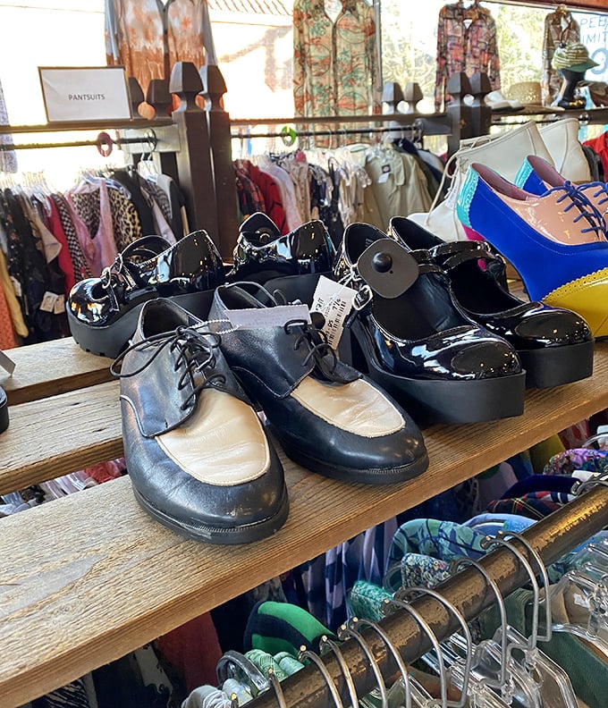 These aren't just shoes; they're personality pieces waiting for the right feet. The two-tone oxfords practically scream "indie film protagonist."