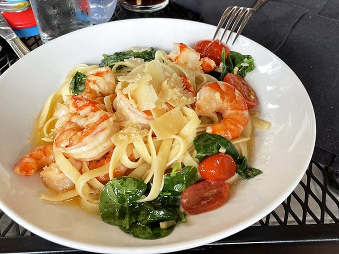 Shrimp scampi pasta that makes you wonder why you'd ever order anything else—bright, fresh, and utterly satisfying.
