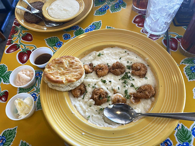 The star attraction! Shrimp and grits so perfectly executed, they deserve their own Food Network special and maybe a small parade.