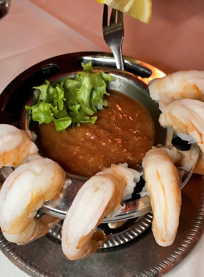 Plump shrimp perched around a cocktail sauce center&mdash;like synchronized swimmers in a delicious aquatic performance that ends with a standing ovation from your stomach.