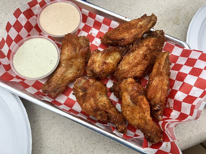 These chicken wings have clearly been introduced to smoke and spice in the most intimate way possible, resulting in a beautiful relationship that benefits your taste buds.