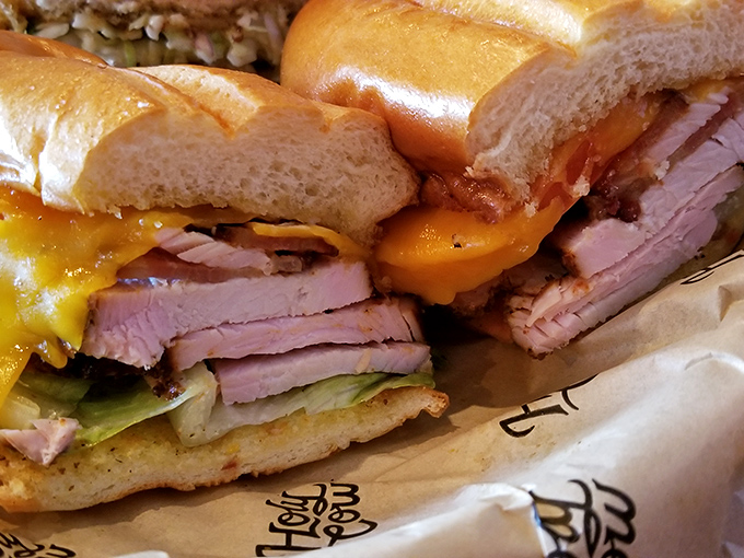 The smoked turkey club towers like a delicious skyscraper, proving sandwiches can indeed be architectural marvels worth admiring.