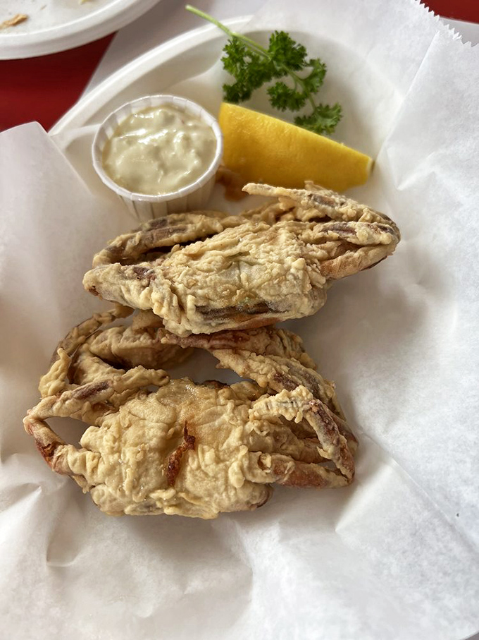 Soft shell crabs fried to crispy perfection &ndash; that magical moment when something from the ocean becomes better than potato chips.