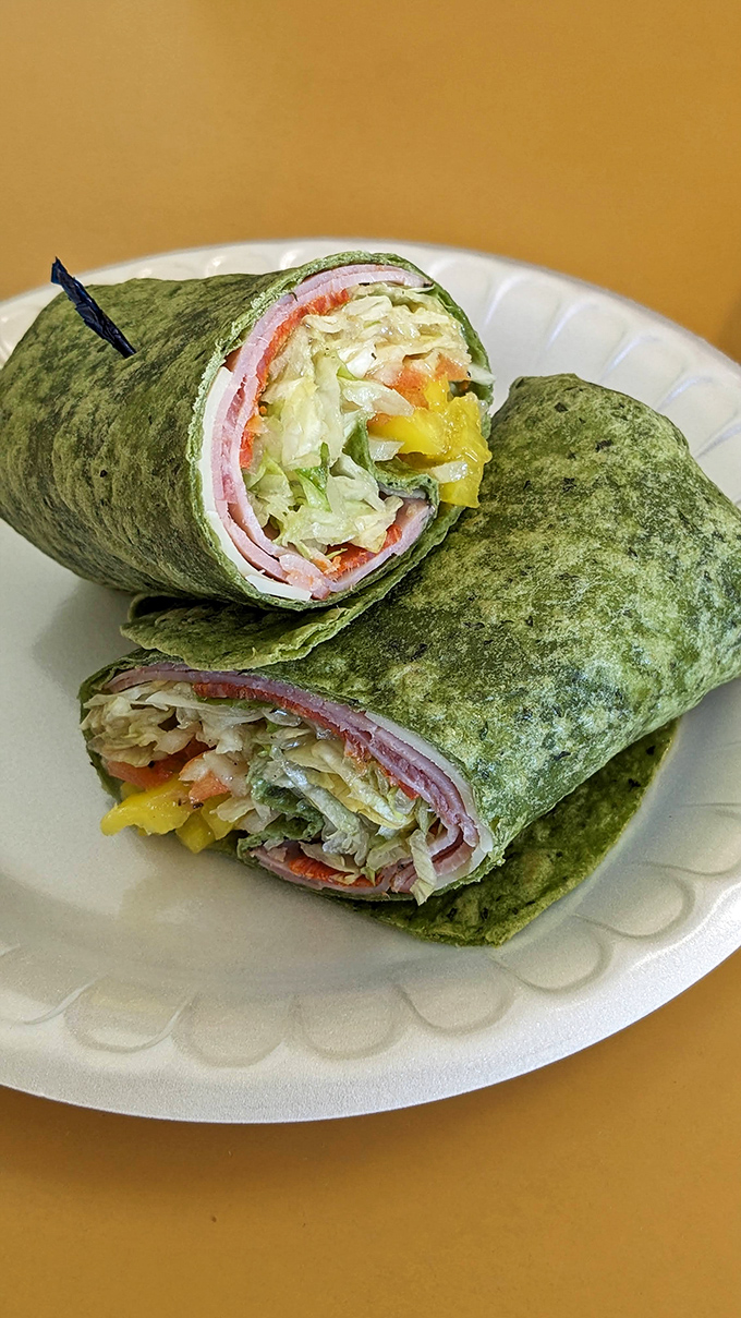 The spinach wrap &ndash; where health-consciousness meets flavor rebellion. Proof that "green" doesn't have to mean "giving up deliciousness."
