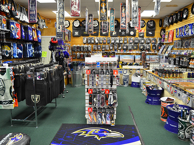 Ravens and Orioles gear galore! Baltimore sports pride on full display, where fans can gear up without emptying their wallets.