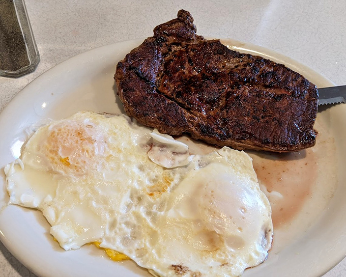 Steak and eggs &ndash; the breakfast of champions and night shift workers everywhere. This plate doesn't need fancy tricks, just perfect execution.