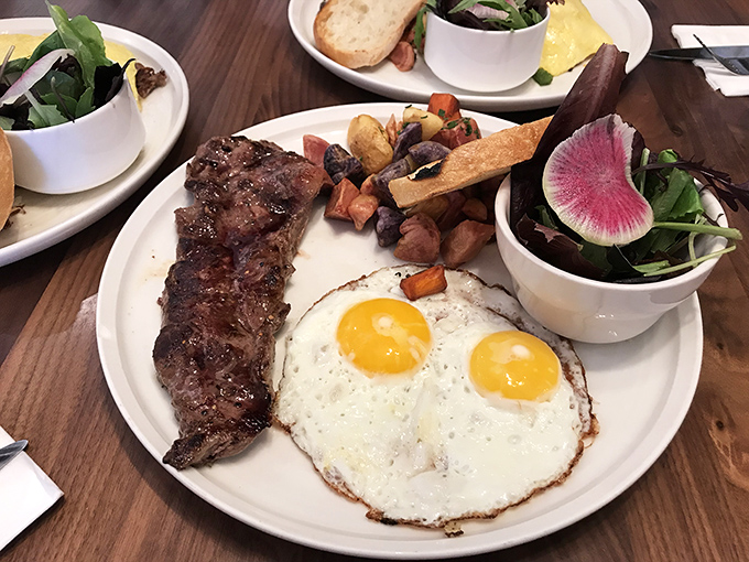 Steak and eggs&mdash;the breakfast power couple that never disappoints, with sunny-side up eggs beaming like California sunshine.