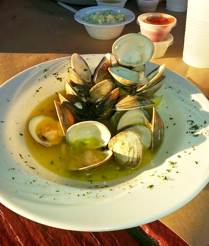 These steamed clams aren't just swimming in butter&mdash;they're doing the backstroke in a pool of garlicky paradise.