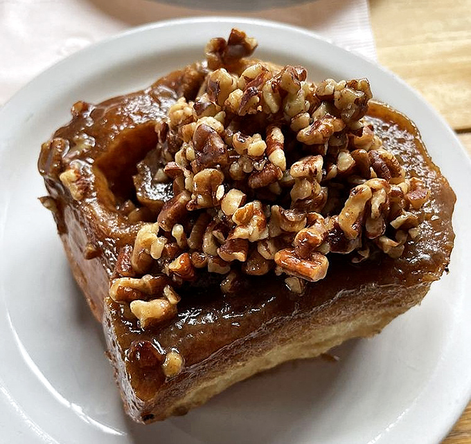 Sticky bun nirvana. Those toasted walnuts and caramel create the kind of breakfast indulgence that makes Monday mornings bearable again.
