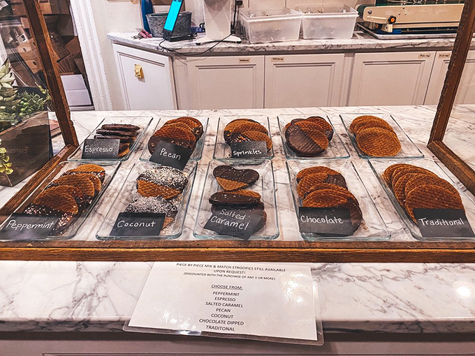 Fresh stroopwafels waiting for their moment of glory, because apparently regular cookies weren't impressive enough around here.