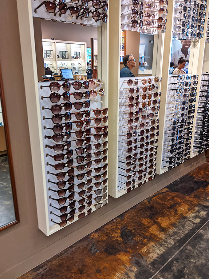 Sunglasses as far as the eye can see—which is pretty far when you're wearing the right pair from this impressive selection.